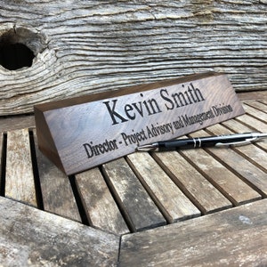 Desk Name Plate, Custom Name Wedge, Personalized Wood Desk Name ...