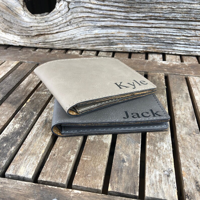 Engraved Men's Wallet Custom Monogrammed Wallet Bifold | Etsy