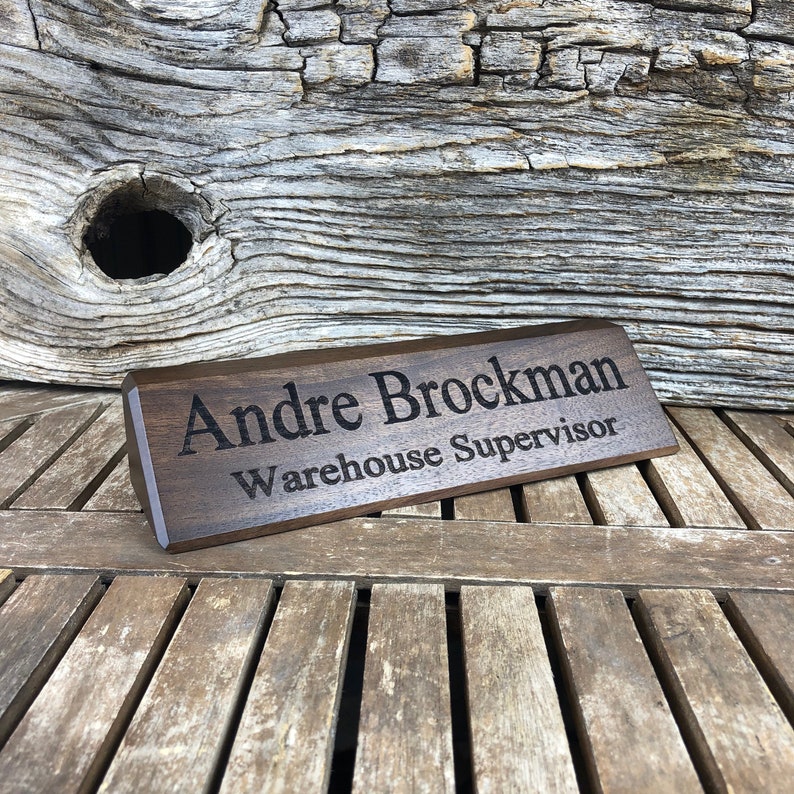 Desk Name Plate Custom Name Wedge Personalized Wood Desk - Etsy