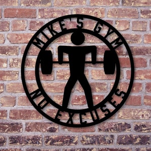 Gym Sign | Personalized Home Gym Sign | Custom Metal Gym Sign | Home ...