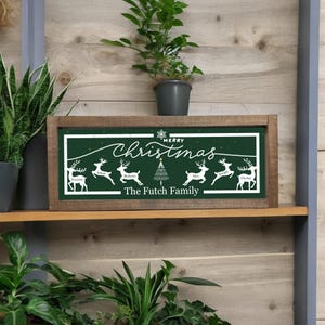 Custom Christmas Family Name Wood Sign - Personalized Rustic Holiday ...