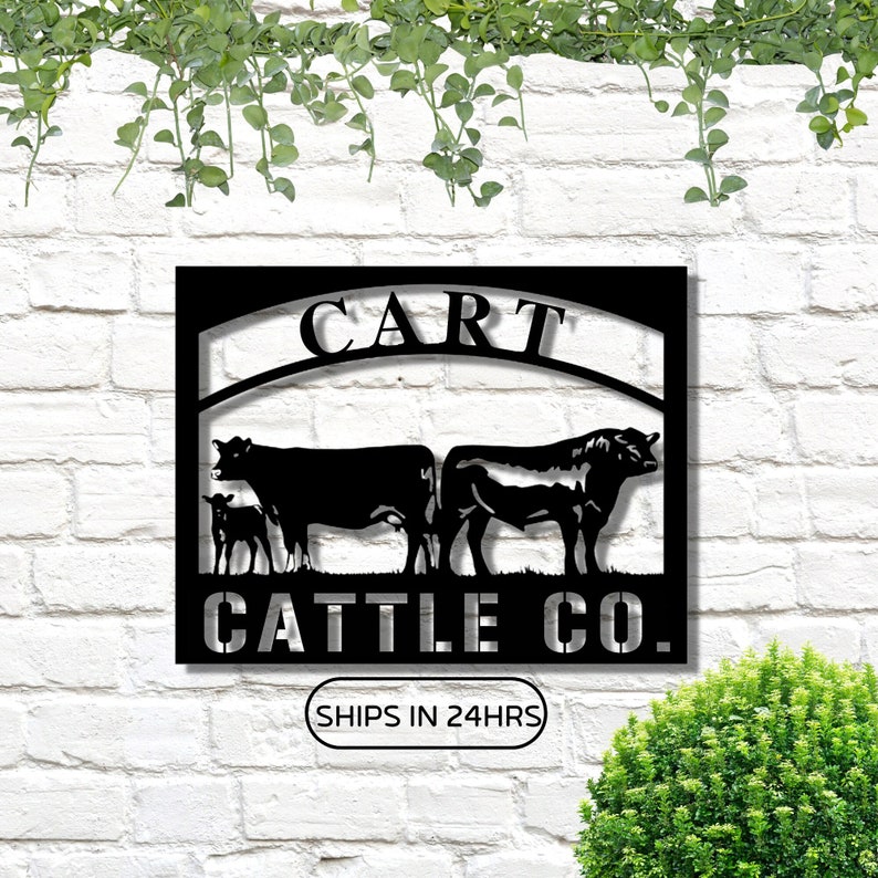 Custom Cow Ranch Sign, Personalized Metal Ranch Sign, Metal Cow Sign ...