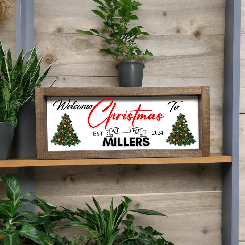 Welcome to Christmas at the Sign Personalized Custom Family Name Sign ...