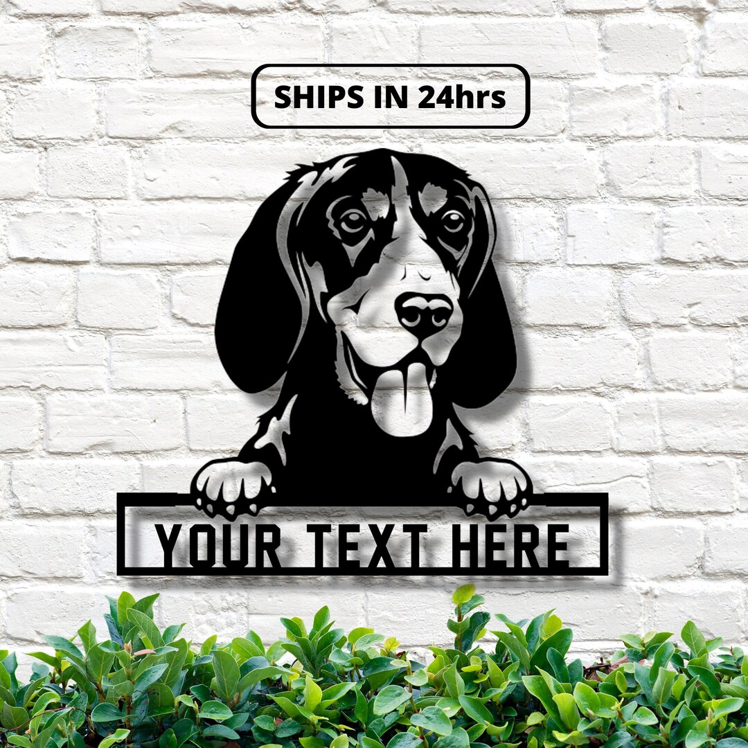 Bluetick Hound Metal Sign, Hound Dog, Personalized Dog Sign, Dog ...