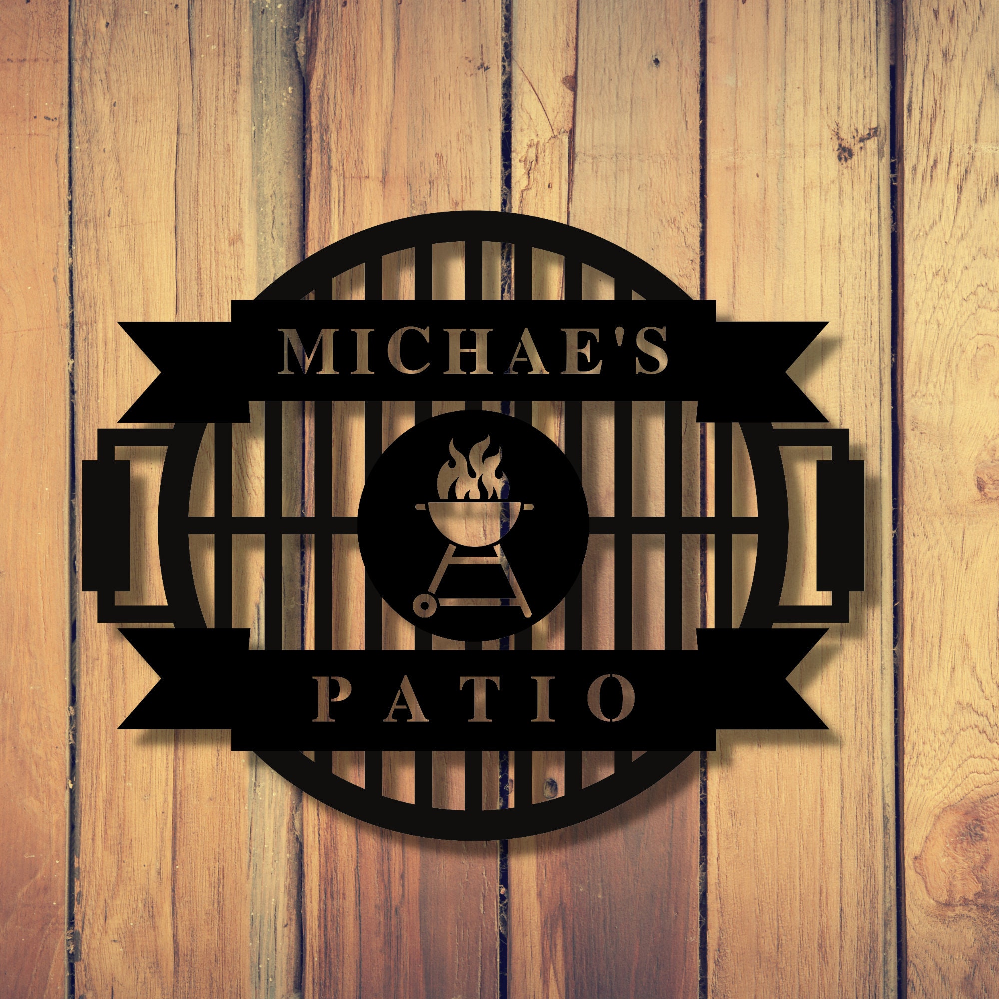 Custom Fathers Day Sign, Family BBQ Metal Sign, Personalized Man Sign ...