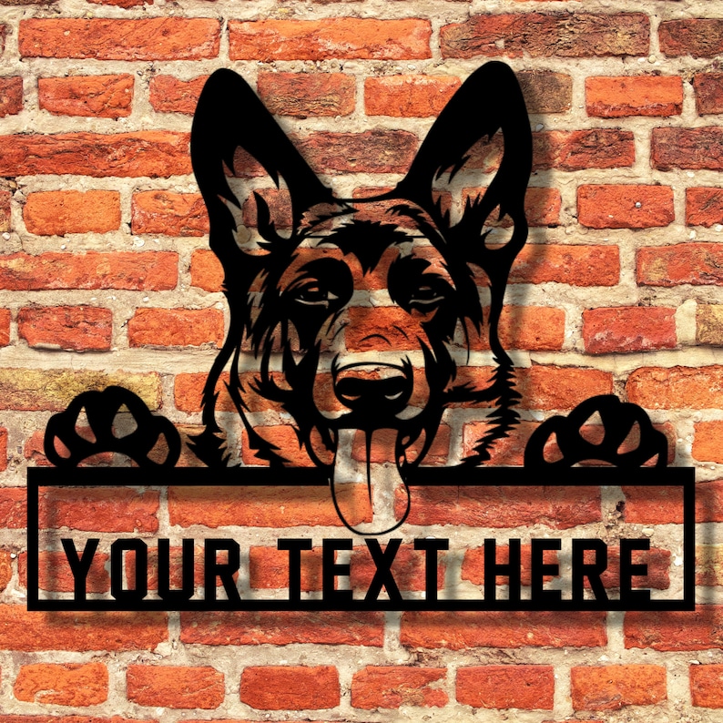 German Shepherd Dog Metal Sign, Personalized Dog Sign, Dog Monogram ...