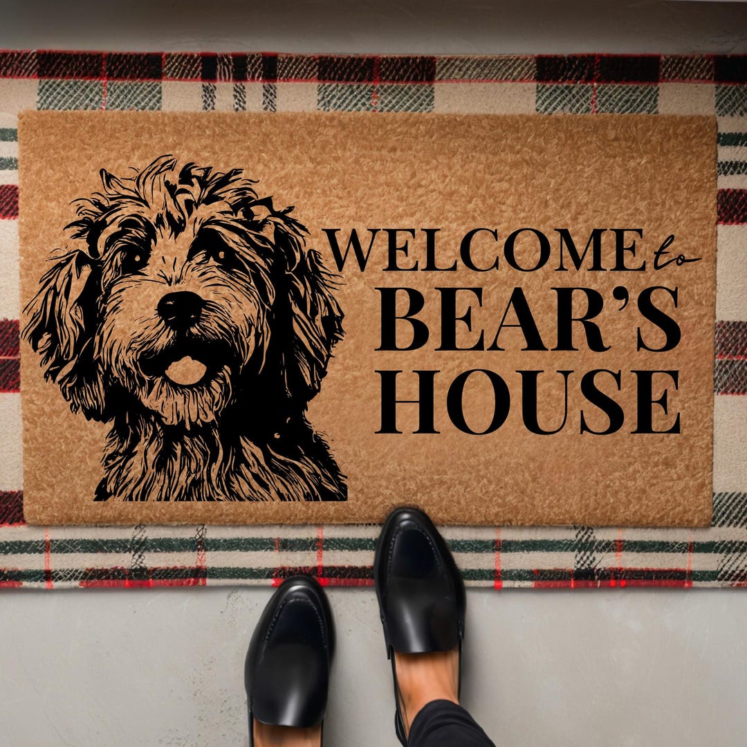 CUSTOM Welcome Goldendoodle Name Doormat, Funny Dog Doormat, Custom ...
