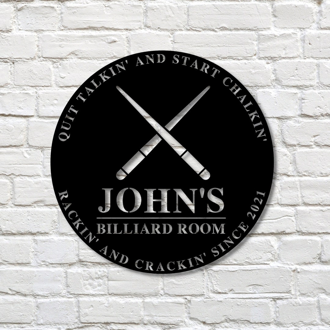 Custom Billiard Sign Pool Room Sign Man Cave Metal Signs - Etsy