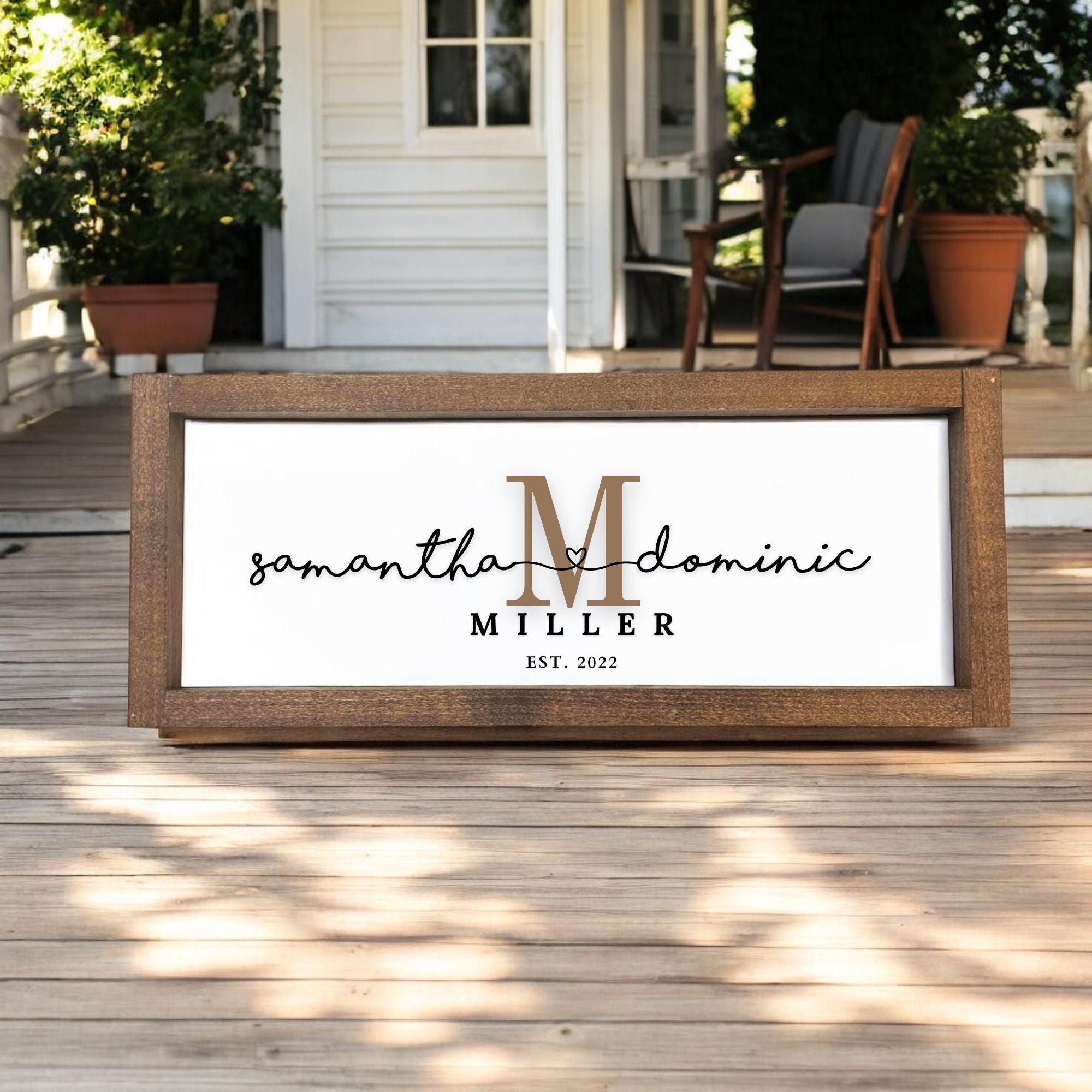Personalized Last Name Monogram Sign | Modern Farmhouse Wedding ...