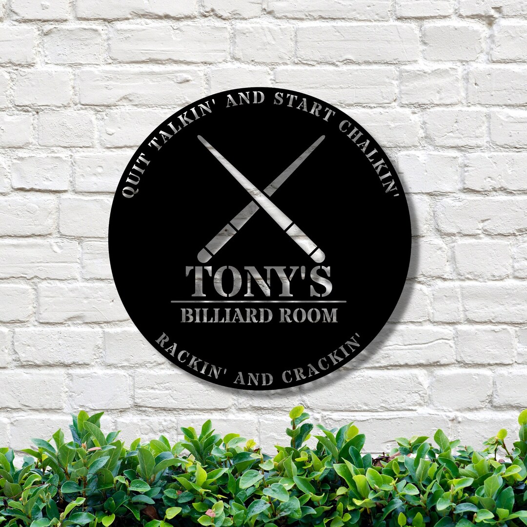 Custom Billiard Sign, Pool Room Sign, Man Cave Metal Signs, Man Cave ...