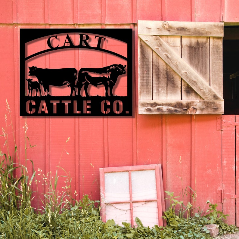 Custom Cow Ranch Sign, Personalized Metal Ranch Sign, Metal Cow Sign ...