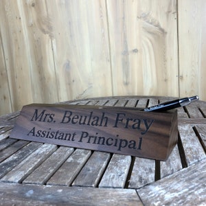 Desk Name Plate, Custom Name Wedge, Personalized Wood Desk Name ...