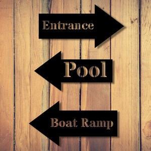 Custom Metal Pool Sign, Personalized Metal Sign, Customized Metal Arrow ...