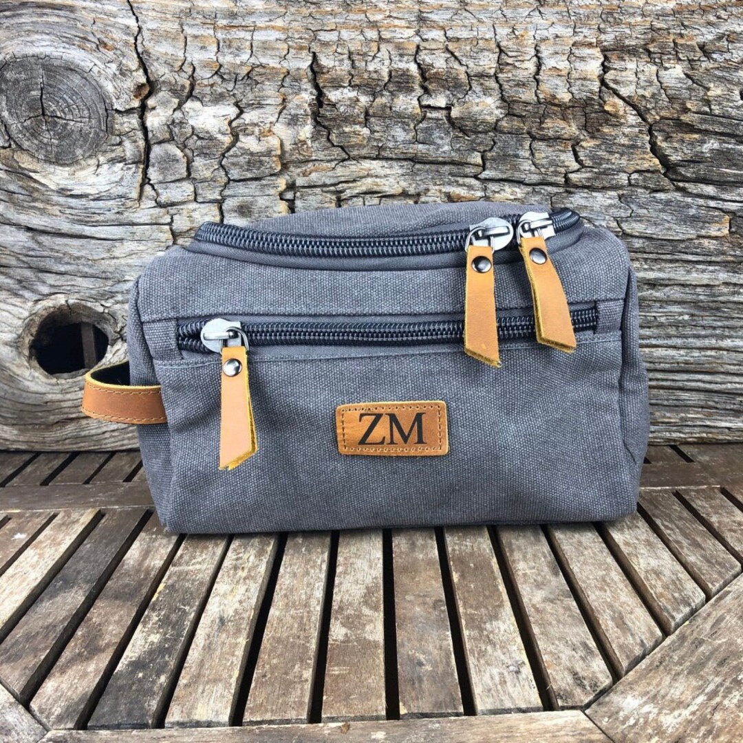 Personalized Shaving Kit Groomsmen Toiletry Bag Leather Dopp Kit ...