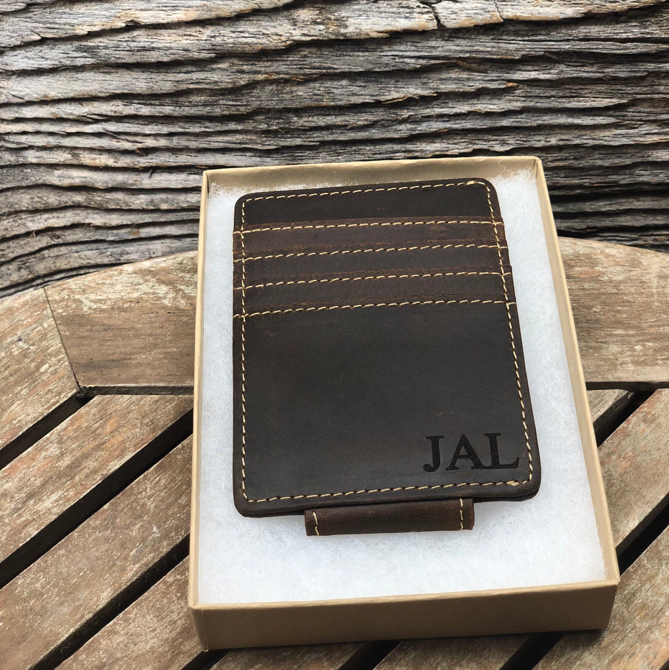 Money Clip, Personalized Leather Money Clip, Leather Money Clip ...