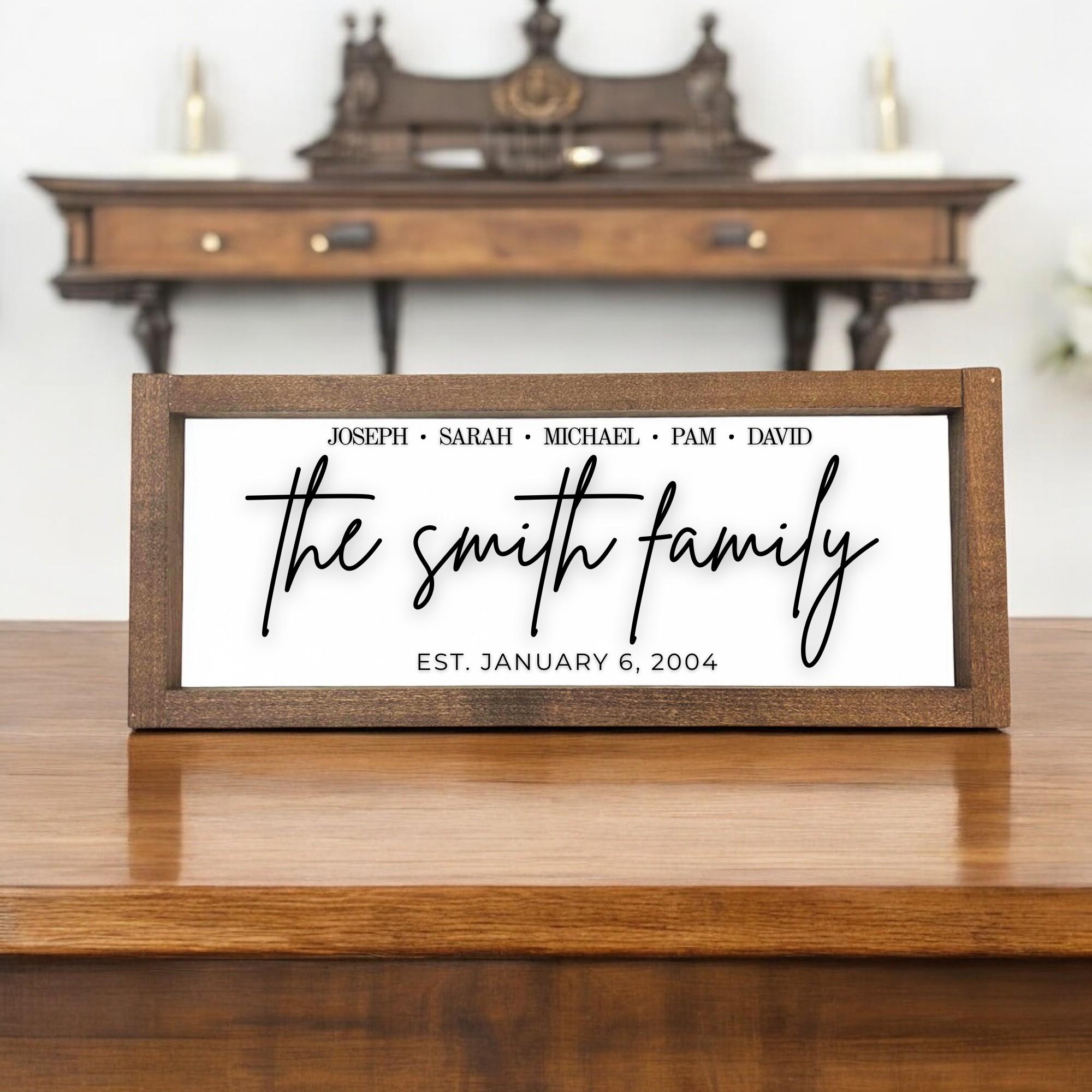 Family Name Sign With Kids Names, Last Name Wood Sign, Family ...