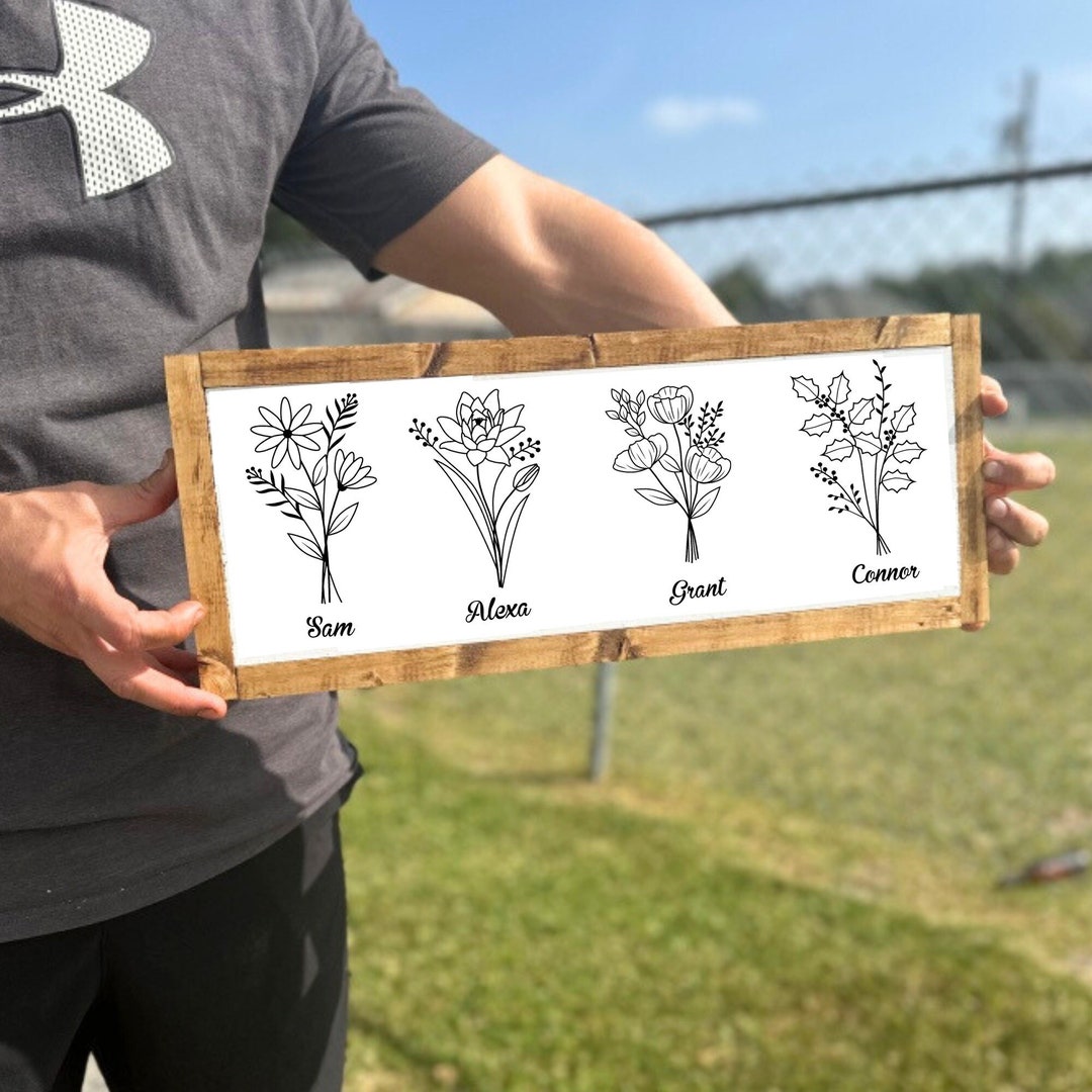 Birth Month Wood Sign, Custom Birth Month Sign, Personalized Wood Sign ...