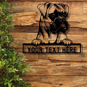 Boxer Dog Metal Sign, Personalized Dog Sign, Dog Monogram, Custom Dog ...