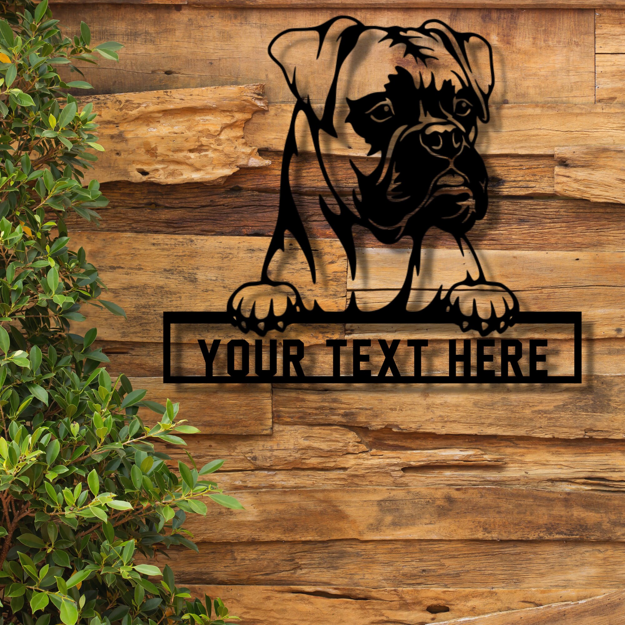 Boxer Dog Metal Sign, Personalized Dog Sign, Dog Monogram, Custom Dog ...