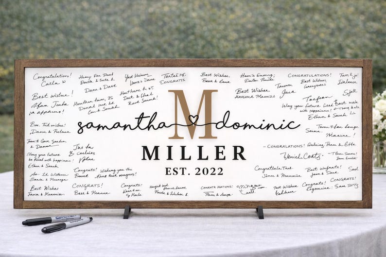 Personalized Last Name Monogram Sign | Modern Farmhouse Wedding ...