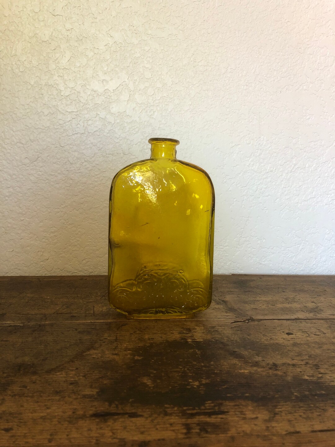 Vintage Mustard Glass Vase, 7 Tall - Etsy