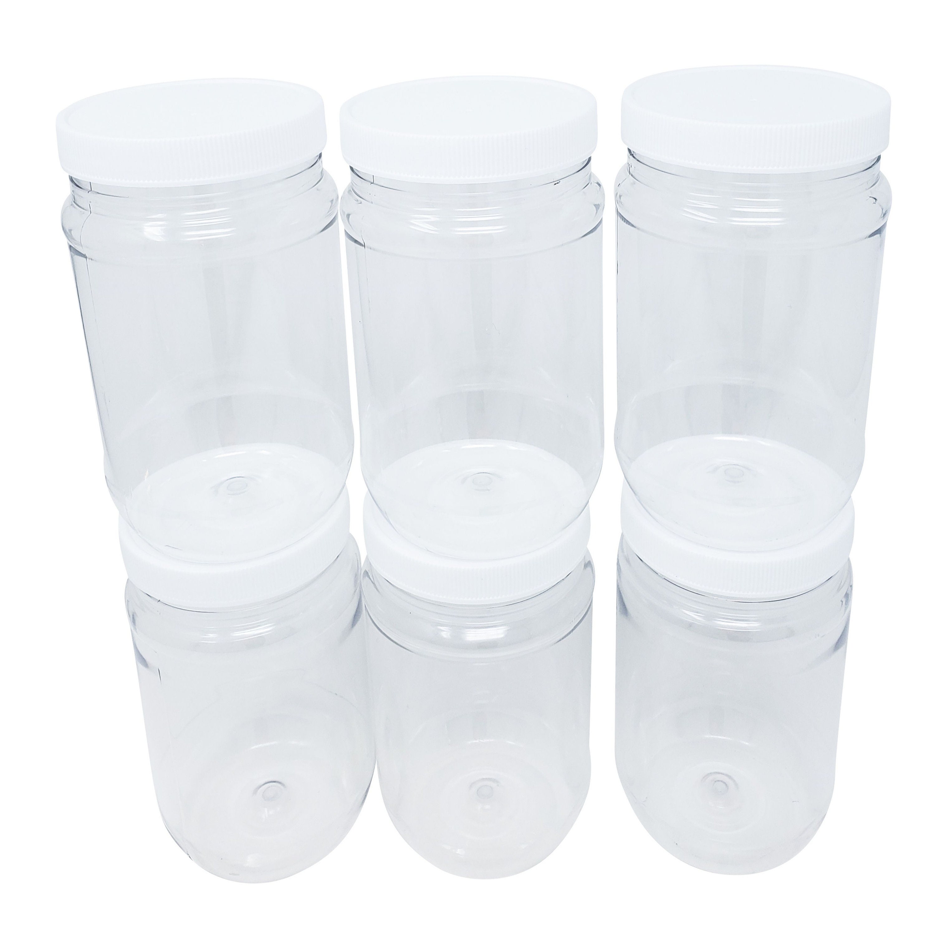 Kelkaa 17oz Clear PET Plastic Jars With White Ribbed PE Lined | Etsy