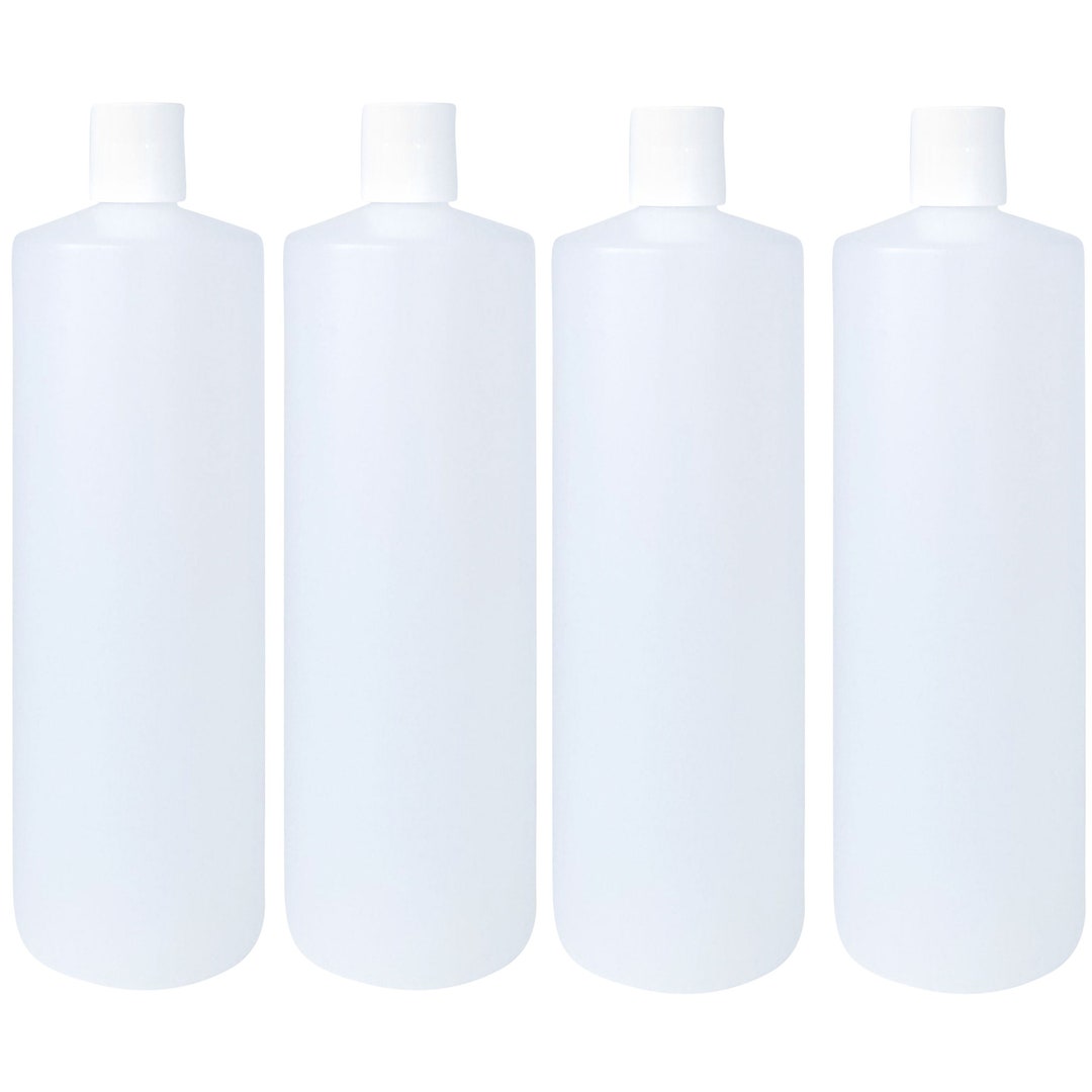 Kelkaa 32oz HDPE Plastic Cylinder Squeeze Bottles With White Press Caps ...