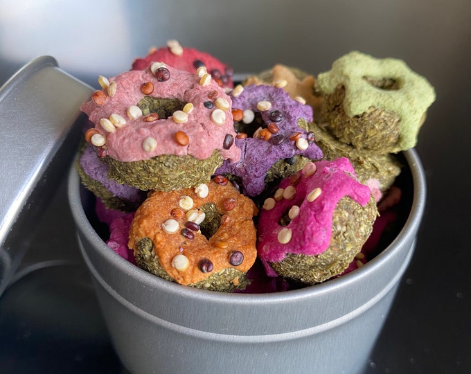 24 donut Rabbit Treats With Organic Fruit & Veggie Glaze 8 Flavors ...