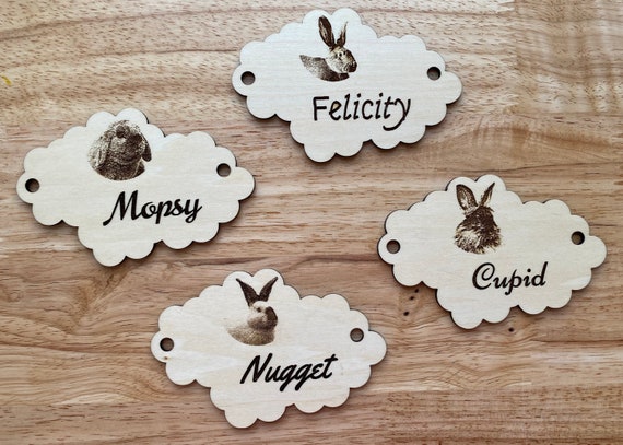 Bunny Cage Tag Personalized Name Tag With Your Rabbit's | Etsy