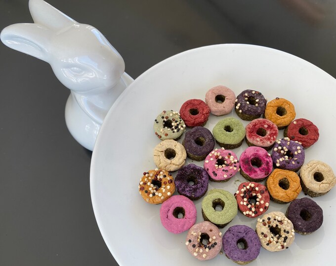 24 donut Rabbit Treats With Organic Fruit & Veggie Glaze 8 Flavors ...