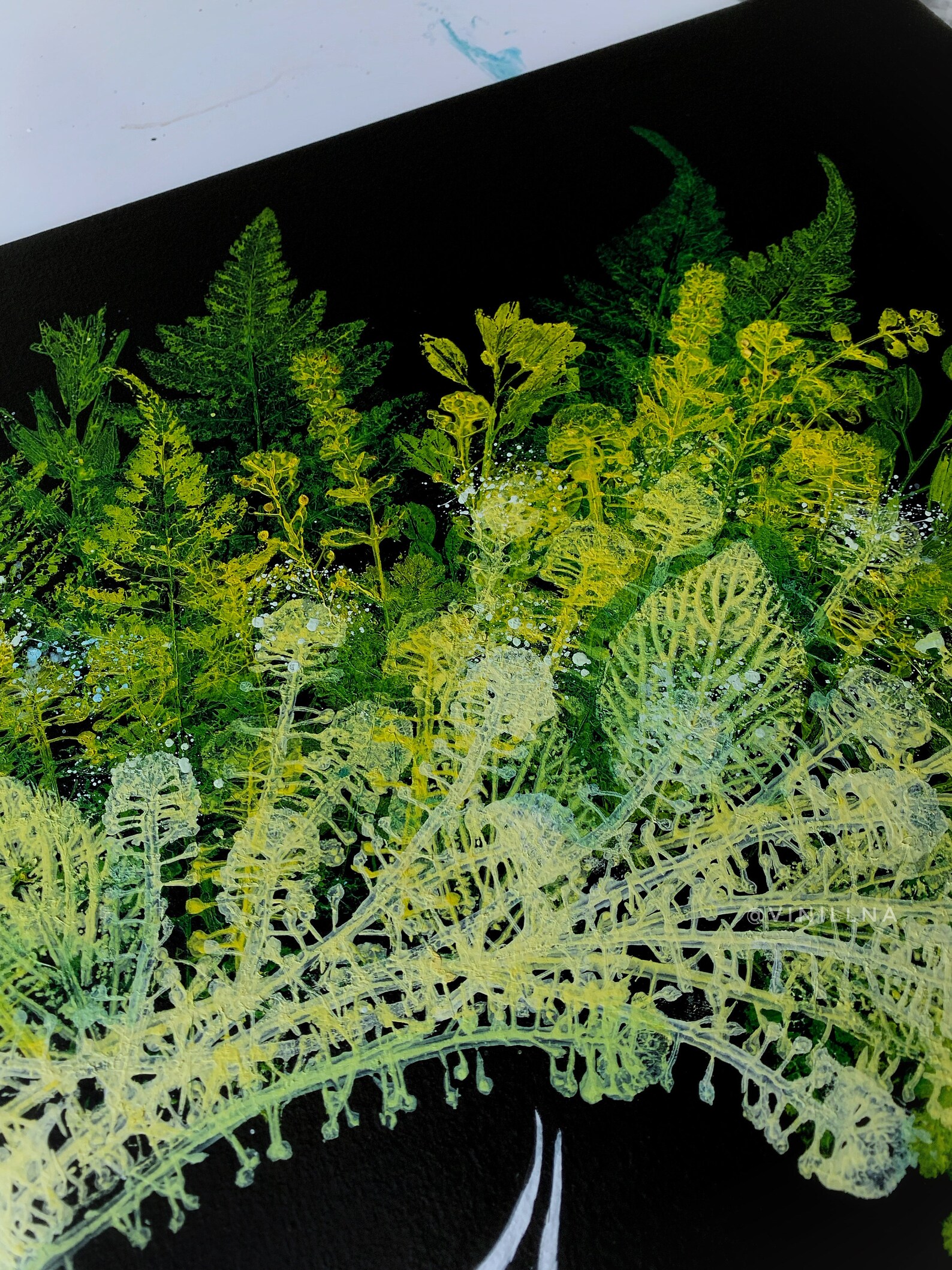 Spring Girl Nymph Painting Botanical Painting Green Yellow - Etsy