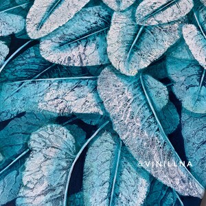 Ocean Tropical Leaves Painting Big Leaves Painting Botanical Painting ...