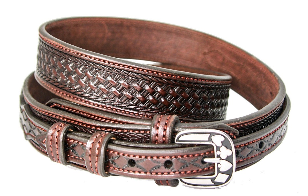 Belt Custom Handmade Ranger One Piece English Bridle Leather Basket ...