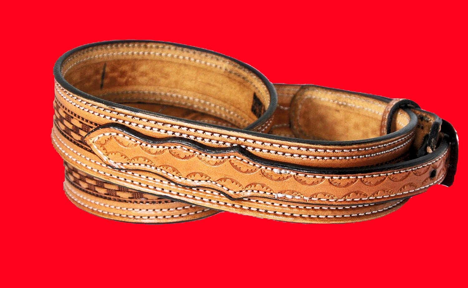 Leather Ranger Dress Belt in 3 Widths and 3 Colors With Basket-weaved ...