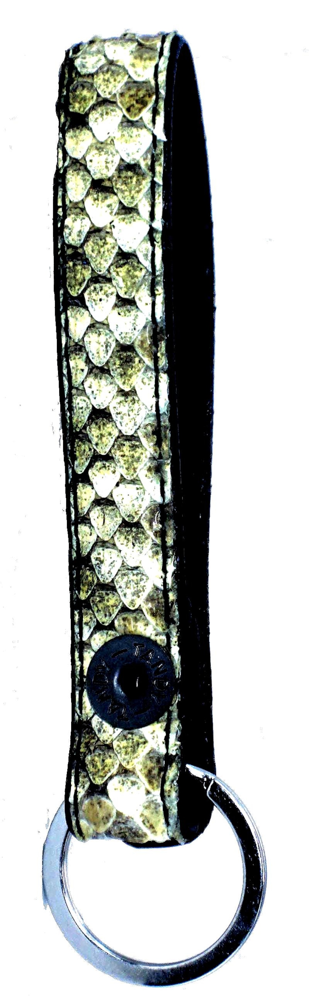 Rattlesnake Key FOB With Water Buffalo Lined and Stainless-steel Key ...