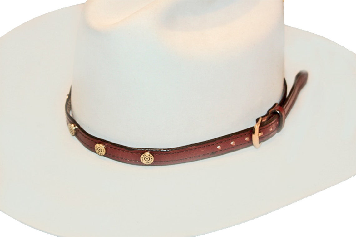 Hat Band Custom Handmade 5/8x 28 in Long With Gold Type Buckles and 38 ...