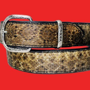 Genuine Rattle Snake Belt With Engraved Silver Color Buckle and Loop - Etsy