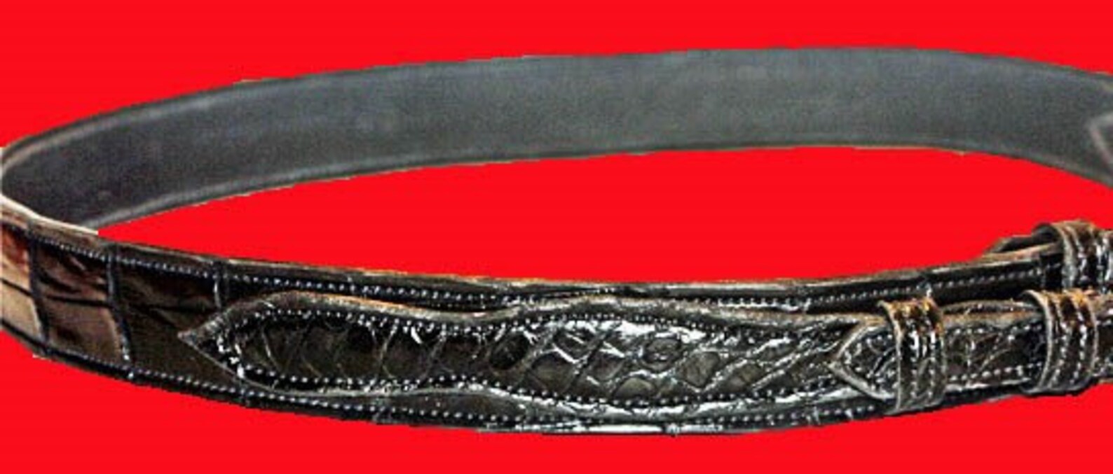 Alligator Ranger Belt Custom Handmade and Custom Silver 4 Piece Buckle ...