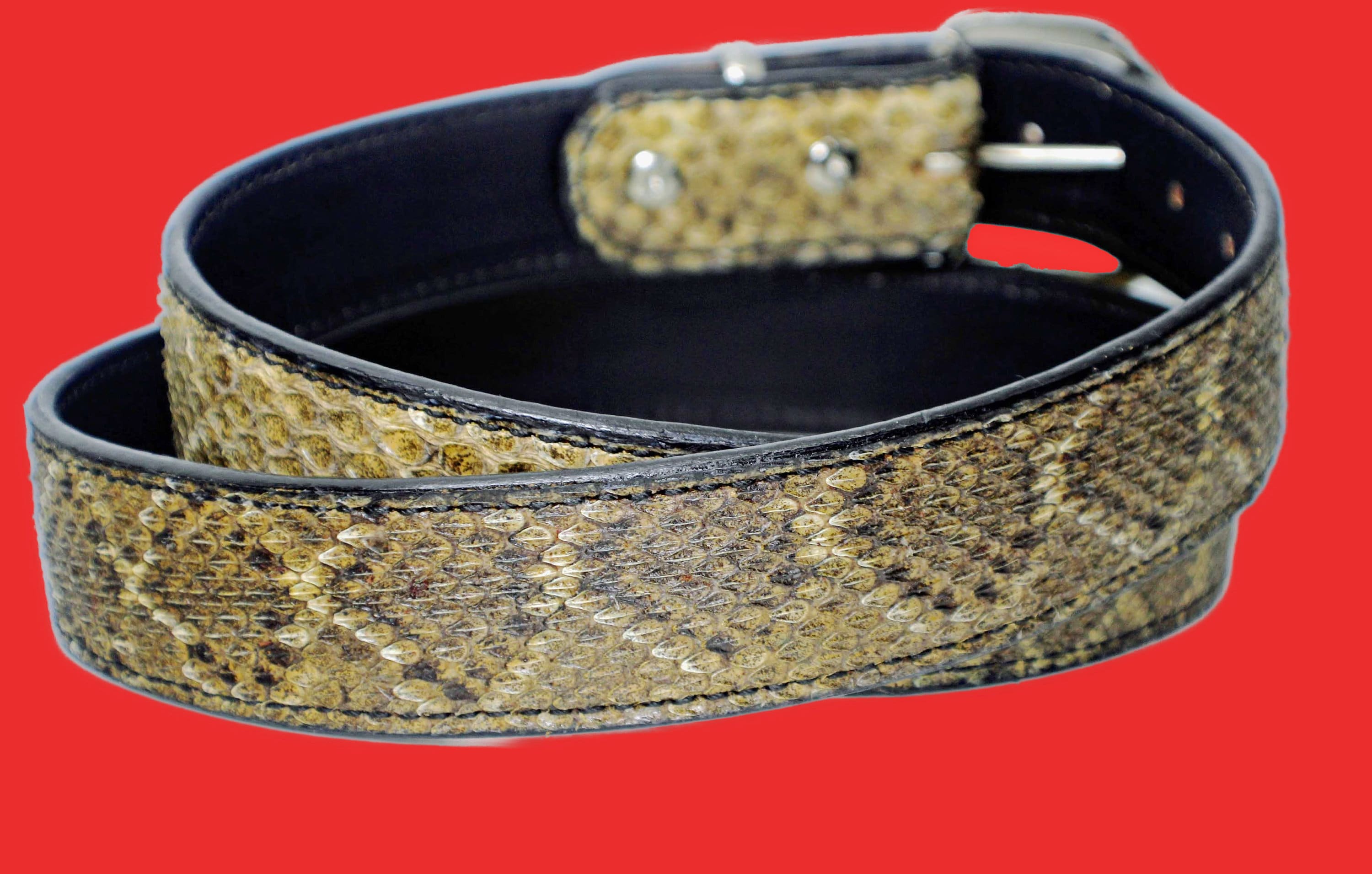 Genuine Rattle Snake Belt With Engraved Silver Color Buckle and Loop - Etsy