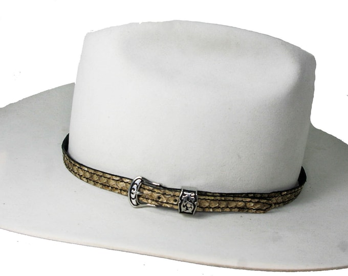 WESTERN HATBAND B and W PYTHON Snake Skin W 3-pc Buckle - Etsy