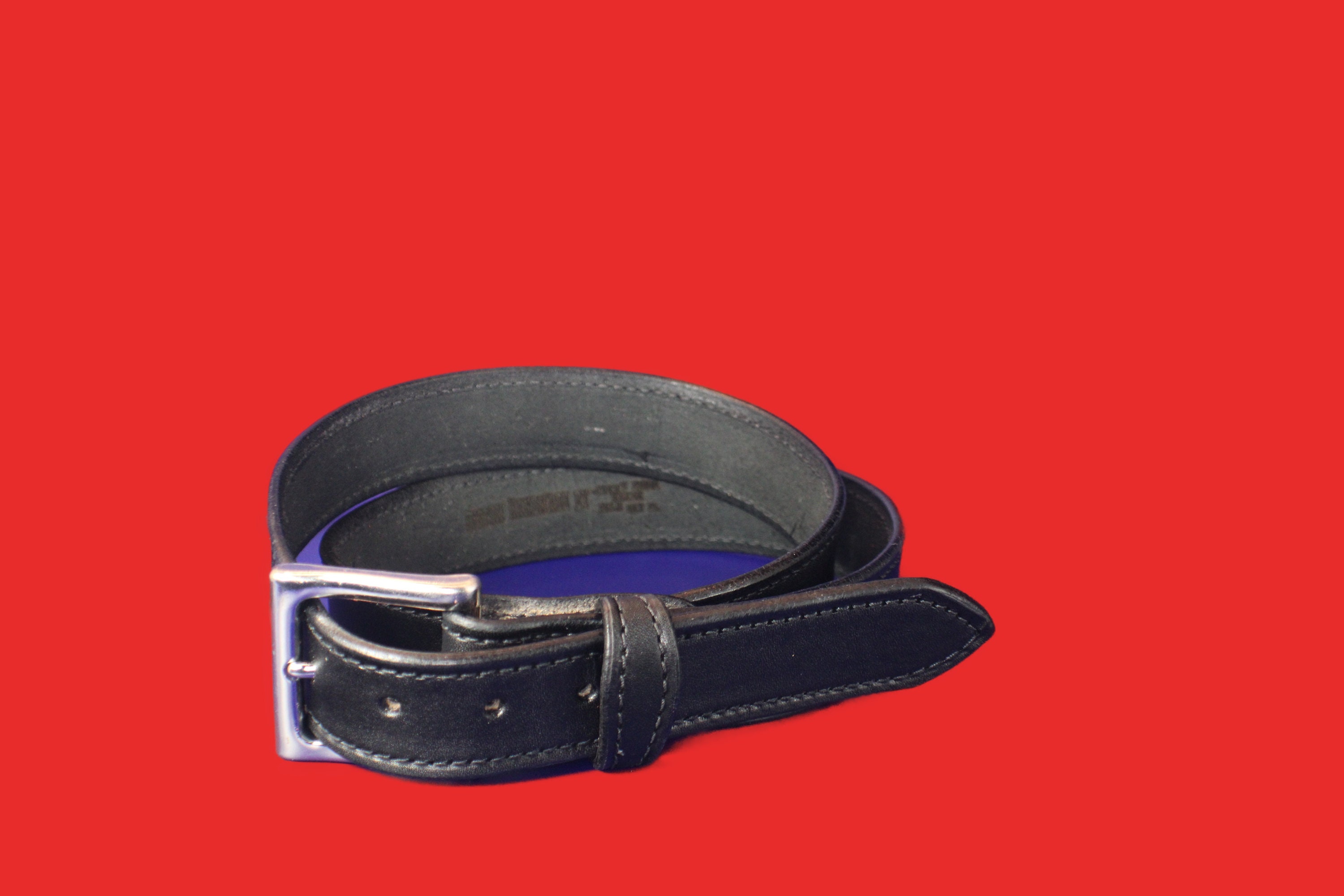 LEATHER BELT, HANDCRAFTED, Herman Oak English Bridle Leather Sewed and ...