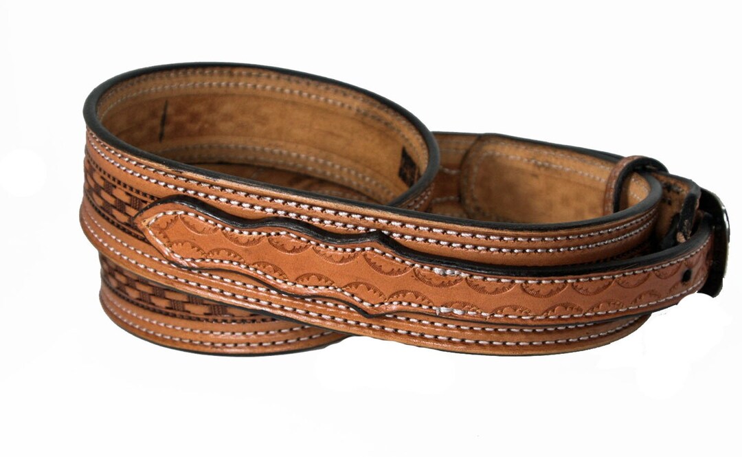 Leather Ranger Dress Belt in 3 Widths and 3 Colors With Basket-weaved ...