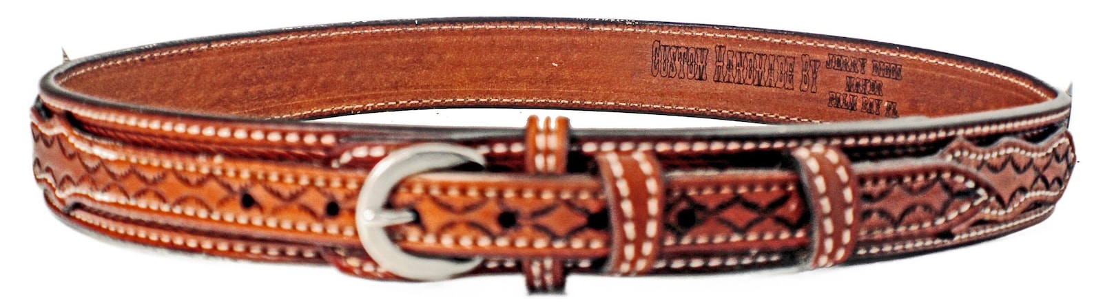 Belt Custom Handmade Ranger One Piece English Bridle Leather Basket ...