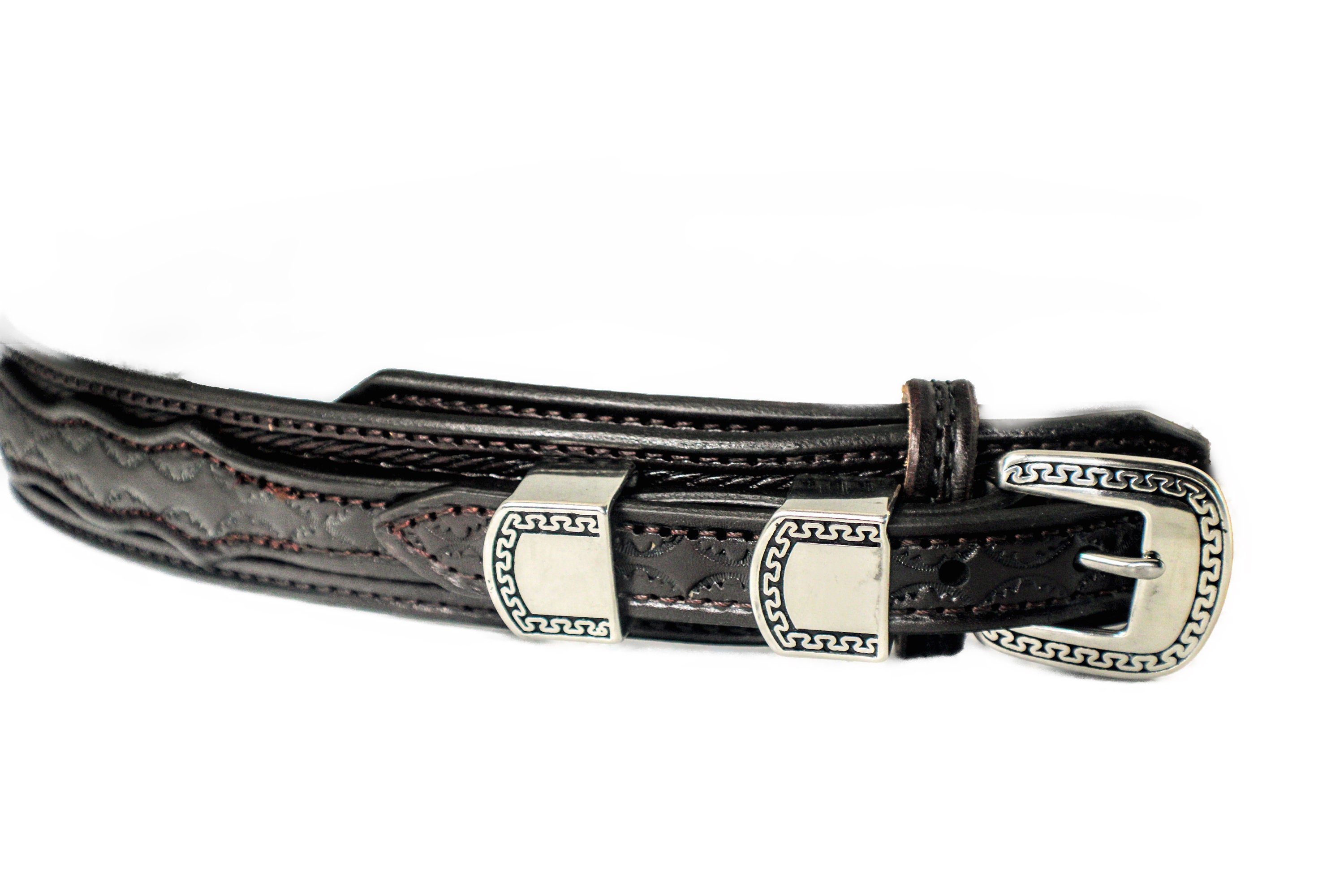 Leather Ranger Dress Belt in 3 Widths and 3 Colors With Basket-weaved ...