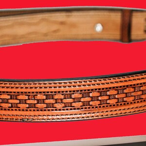 Leather Ranger Dress Belt in 3 Widths and 3 Colors With Basket-weaved ...