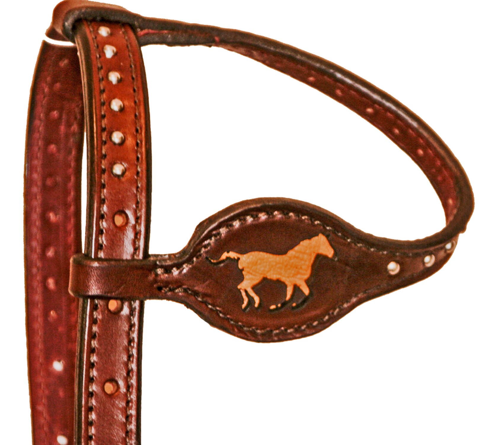 One Ear Western Headstall Custom Handmade With 3 Filigreed Horses and ...
