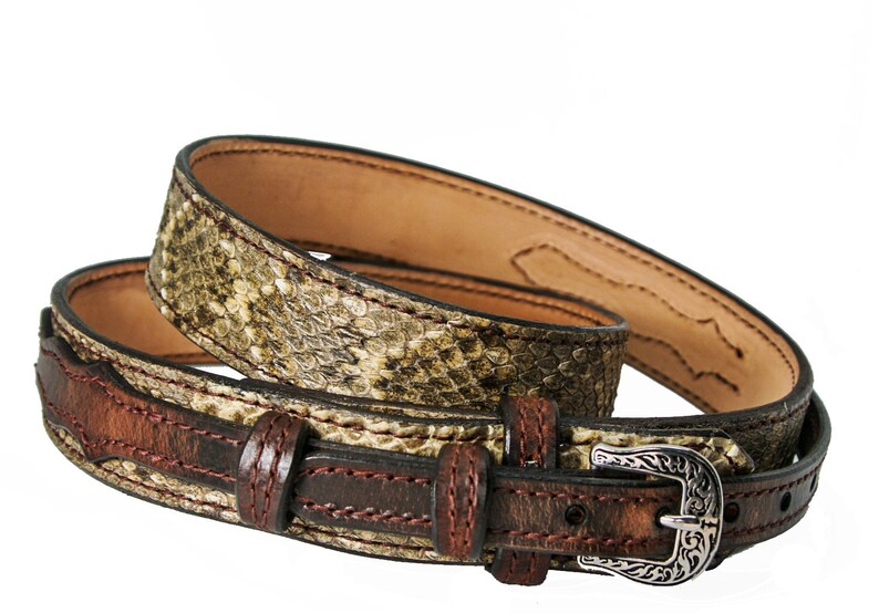Genuine Rattle Snake Ranger Belt With Water Buffalo Billets - Etsy