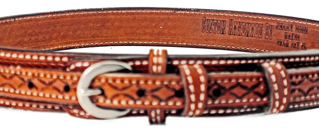 Belt Custom Handmade Ranger One Piece English Bridle Leather Basket ...