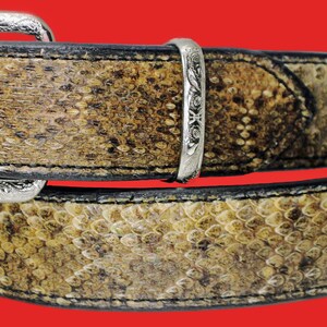 Genuine Rattle Snake Belt With Engraved Silver Color Buckle and Loop - Etsy