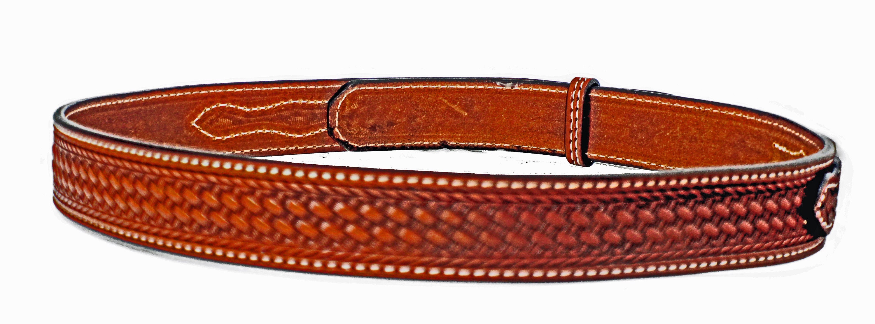 Belt Custom Handmade Ranger One Piece English Bridle Leather Basket ...